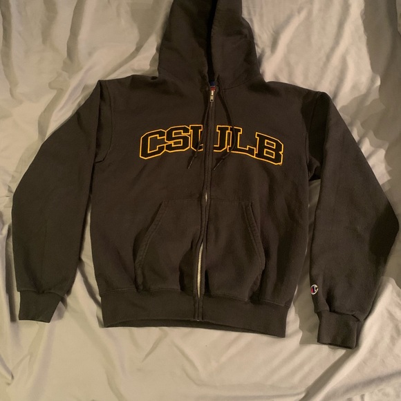 Champion | Jackets & Coats | Long Beach State Champion Black Hoodie ...